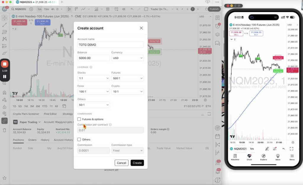 Step 7. Setting Up a Paper Trading Account on TradingView - Trader ON ...