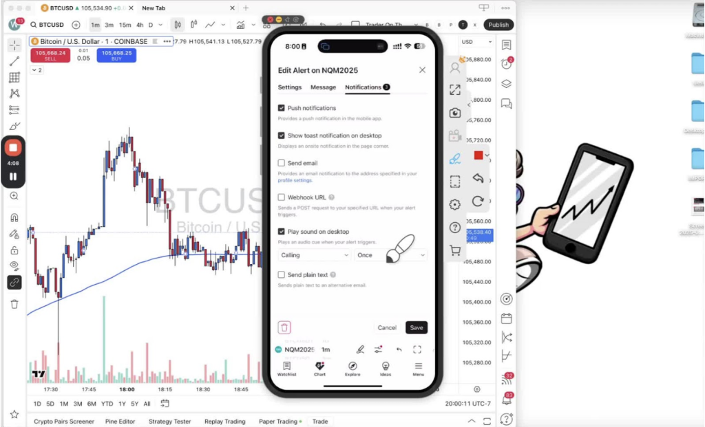 Step 18. Setting Alerts on Mobile TradingView Application - Trader ON ...